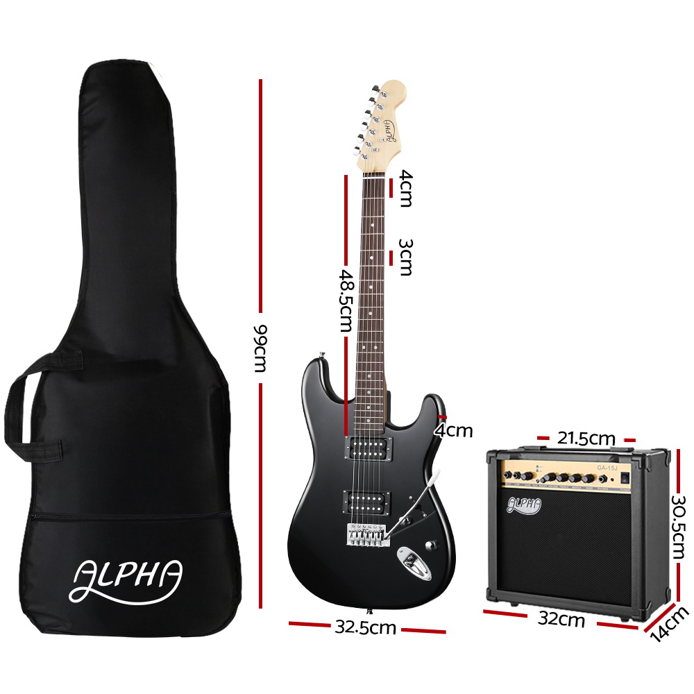 Electric Guitar And AMP Music String Instrument Rock Black Carry Bag ...