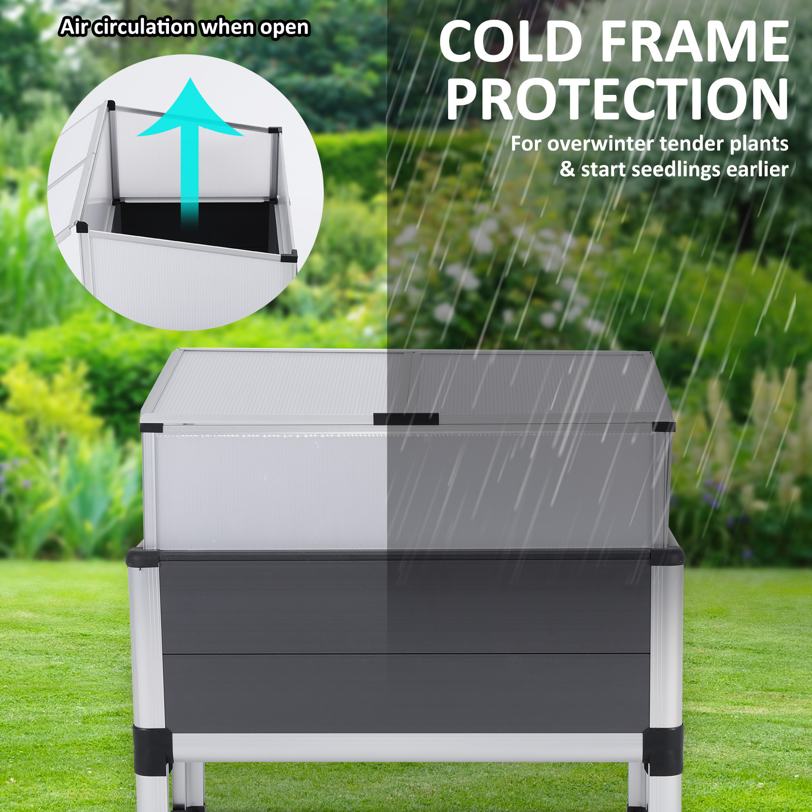 Greenhouse Cold Frame Cover Raised Garden Bed Stand Planter